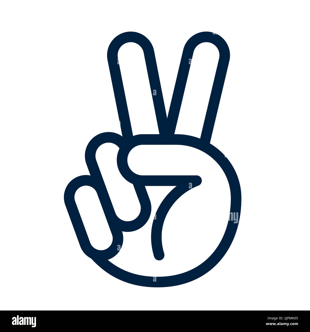 Hand icon with two fingers victory count two gesture symbol. Vector ...