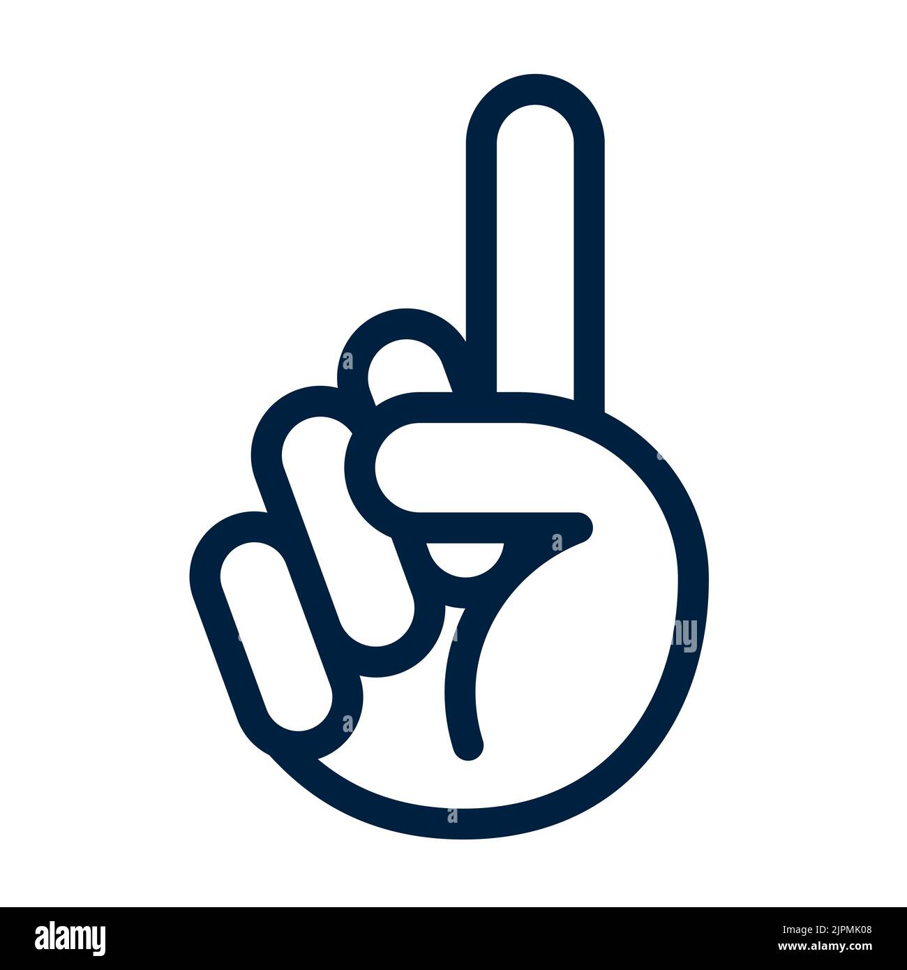 Hand icon with index finger pointing count one gesture symbol. Vector ...