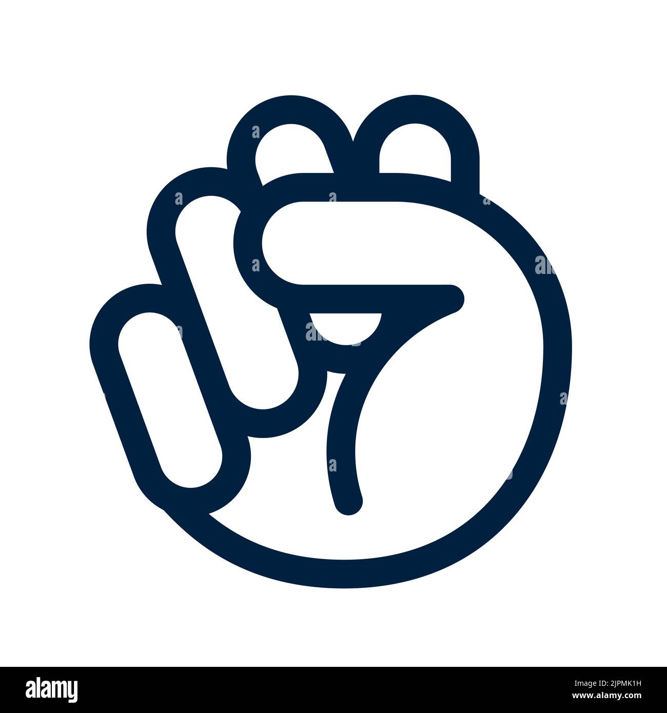 Hand fist icon with finger count zero gesture symbol. Vector ...