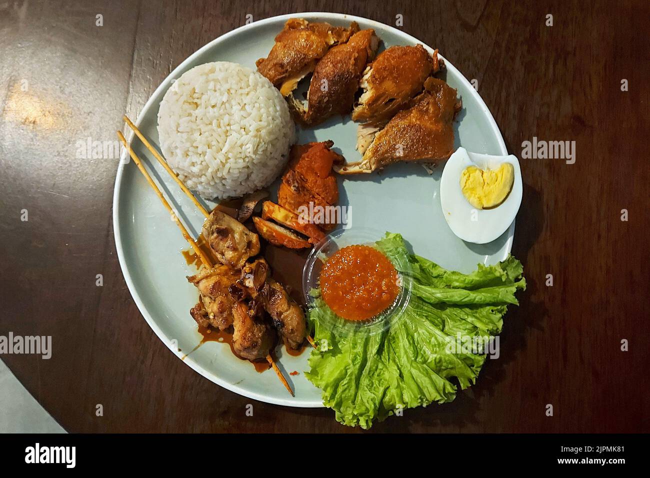 Nasi Campur, Mix Rice, traditional Food, at Cafe Jakarta, Indonesia ...