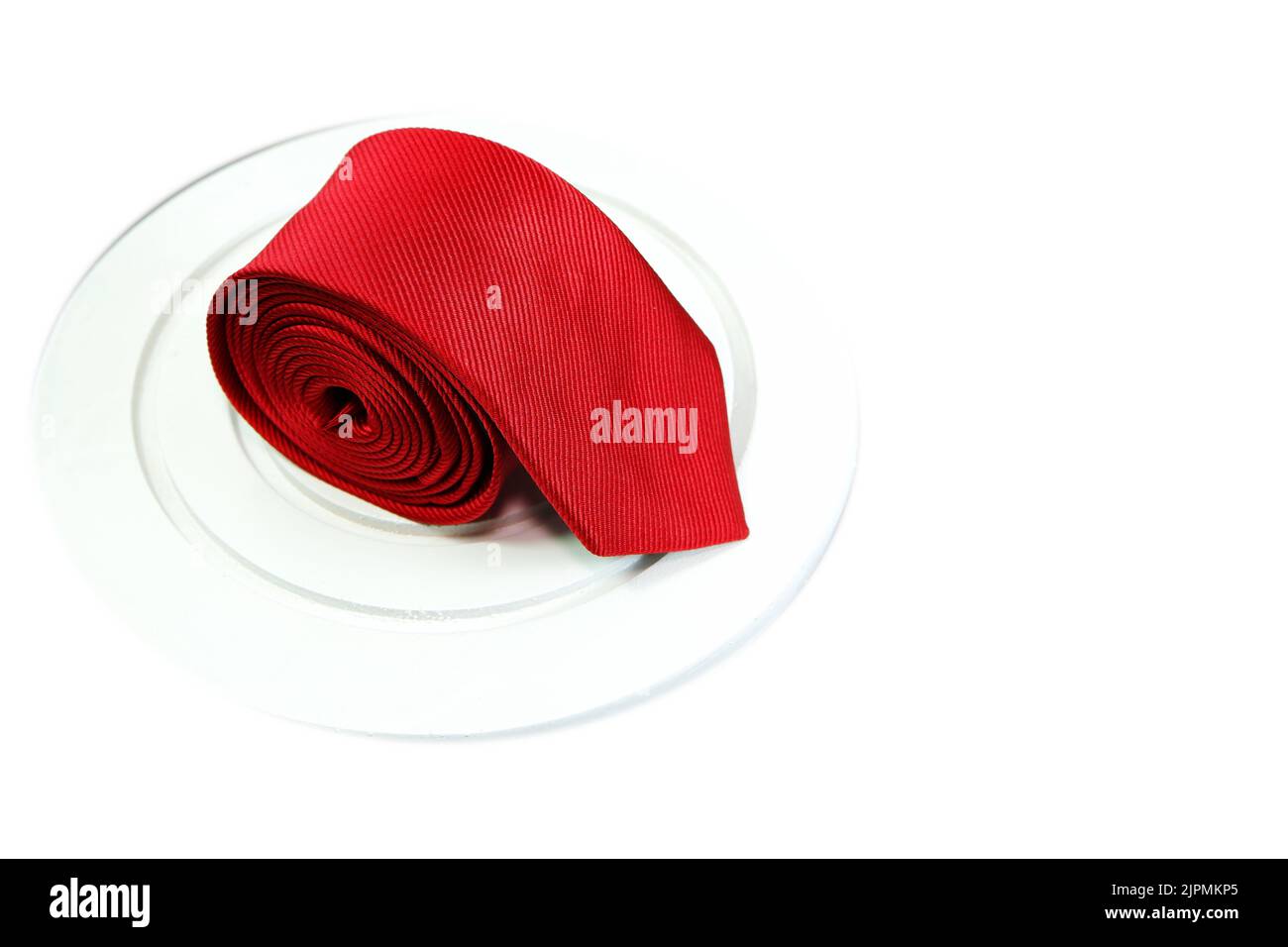 red color male fashion necktie isolated on white background with ...