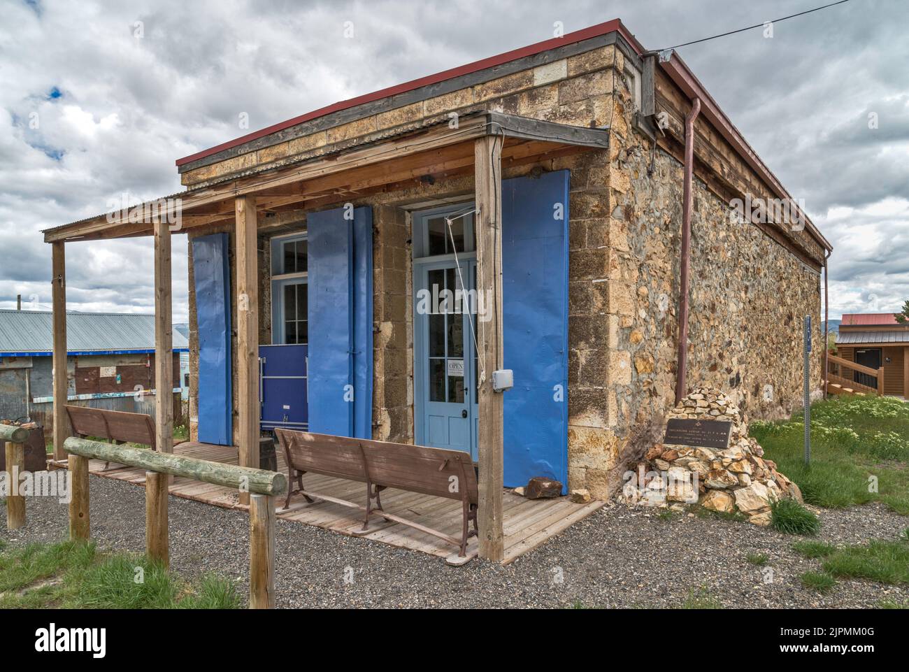 Old stone building, site of masonic lodge in ghost town of Tuscarora ...