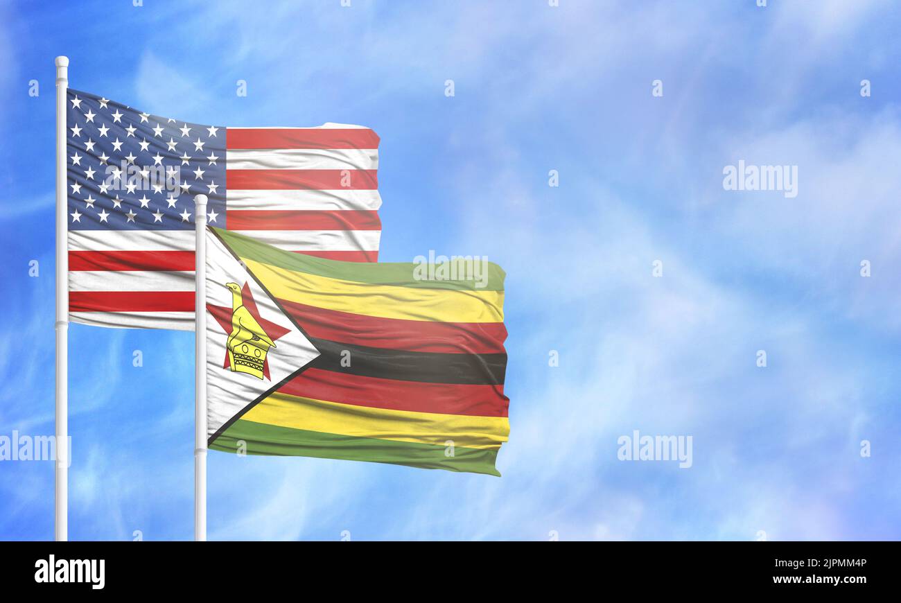 Usa and zimbabwe flag hi-res stock photography and images - Alamy
