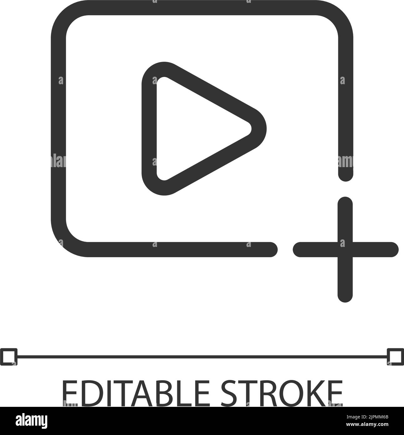 Add video file pixel perfect linear ui icon Stock Vector Image & Art ...