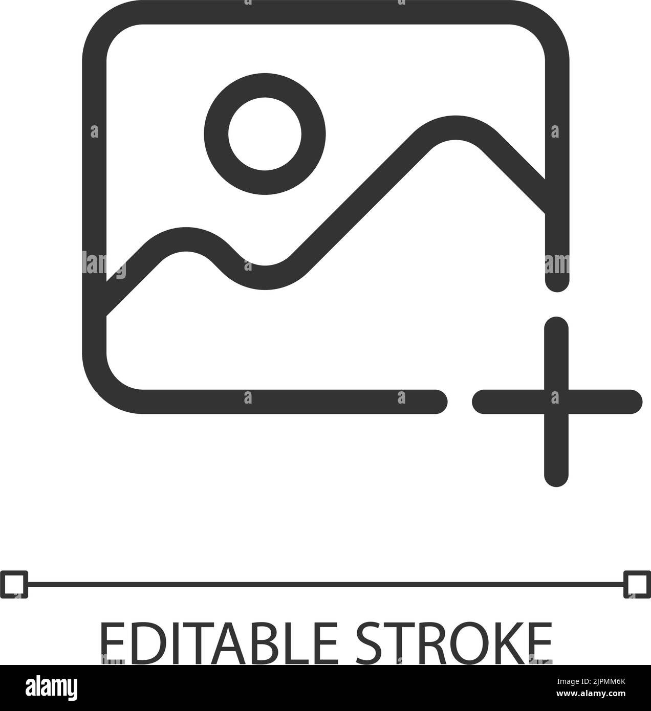 Add picture pixel perfect linear ui icon Stock Vector Image & Art - Alamy