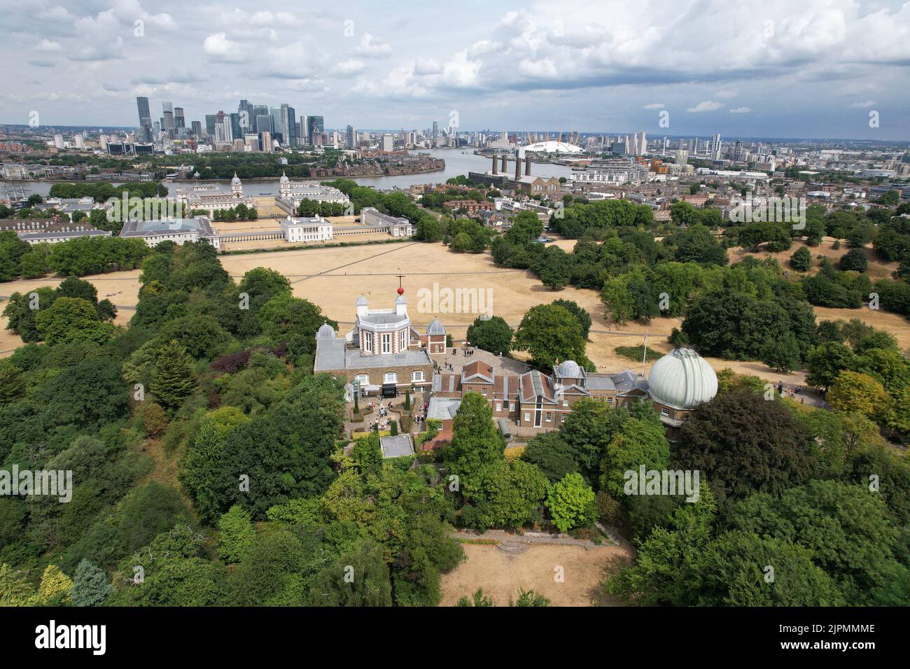 Greenwich observatory view over London drought 2022 Stock Photo - Alamy