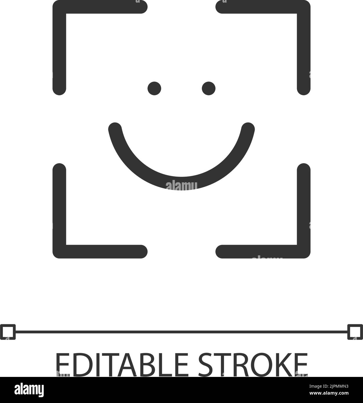 Face identification pixel perfect linear ui icon Stock Vector Image ...