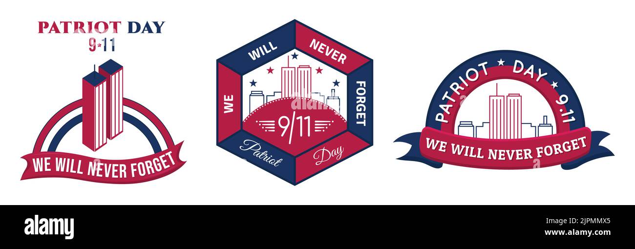 Patriot Day 11 September Geometric Shape Emblem vector illustration. 9 ...