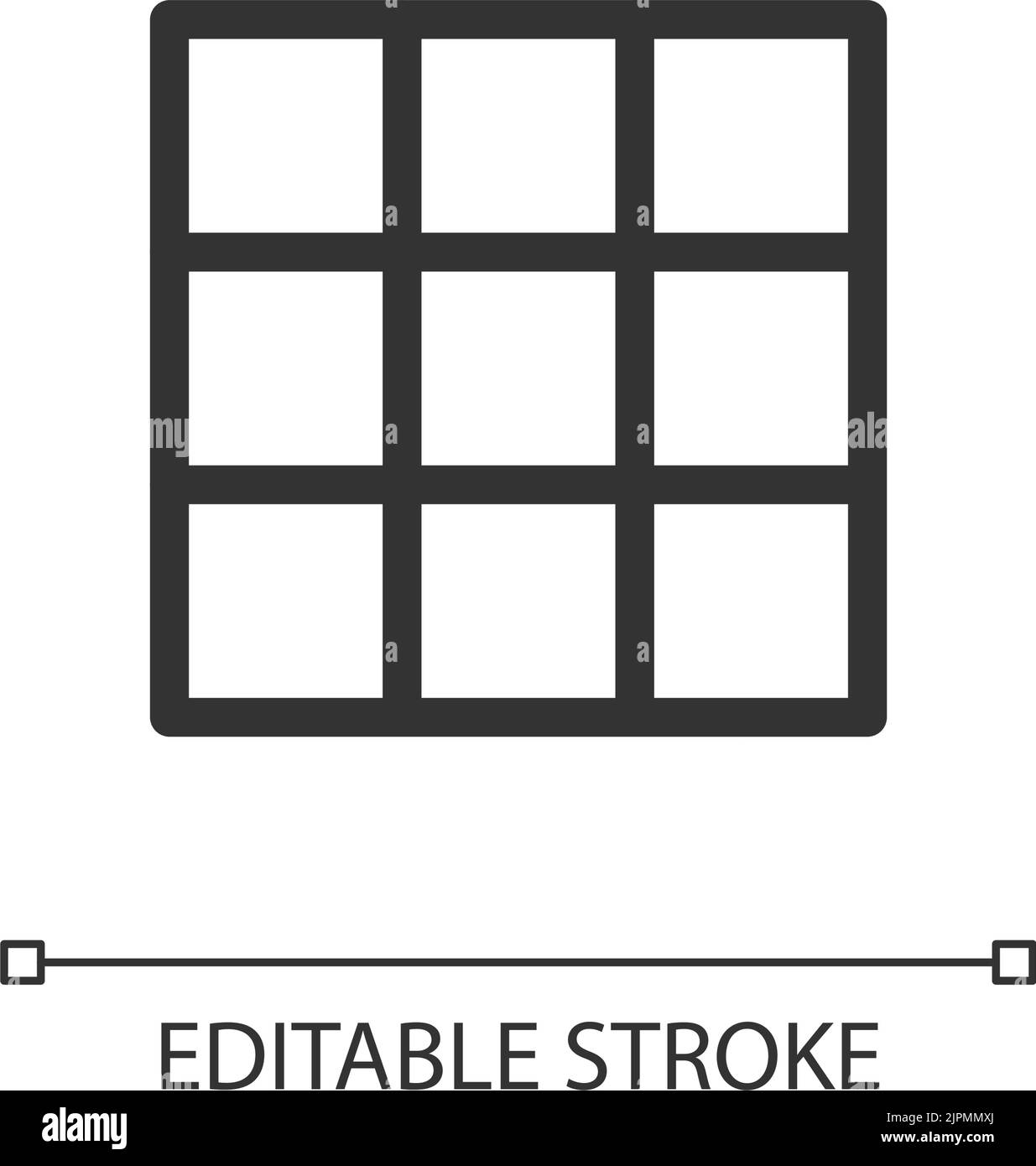 Rule of thirds grid pixel perfect linear ui icon Stock Vector Image ...