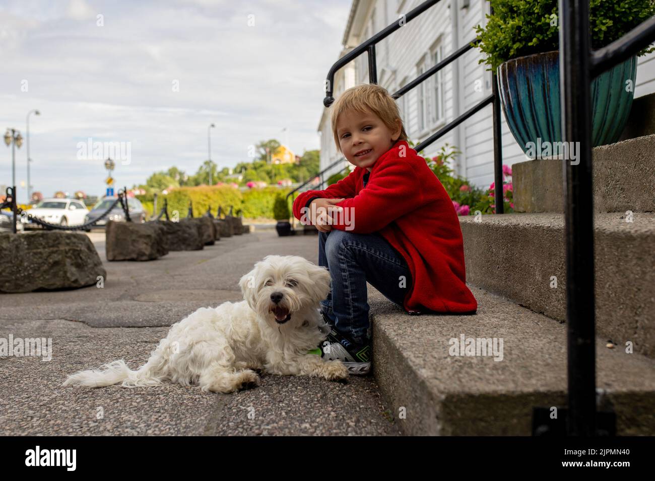 Beautiful town Kristiansand in Norway, family visiting Norway for ...