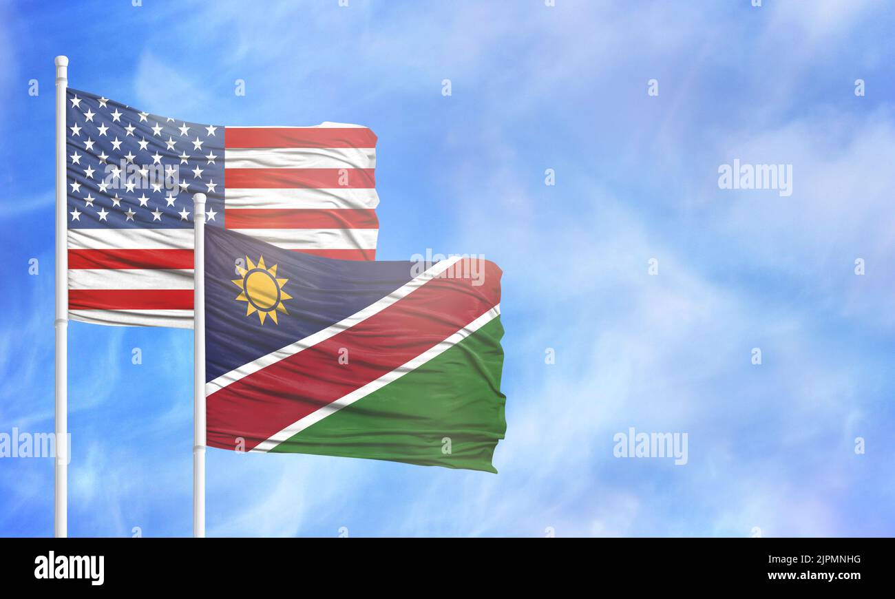 China namibia flag hi-res stock photography and images - Alamy