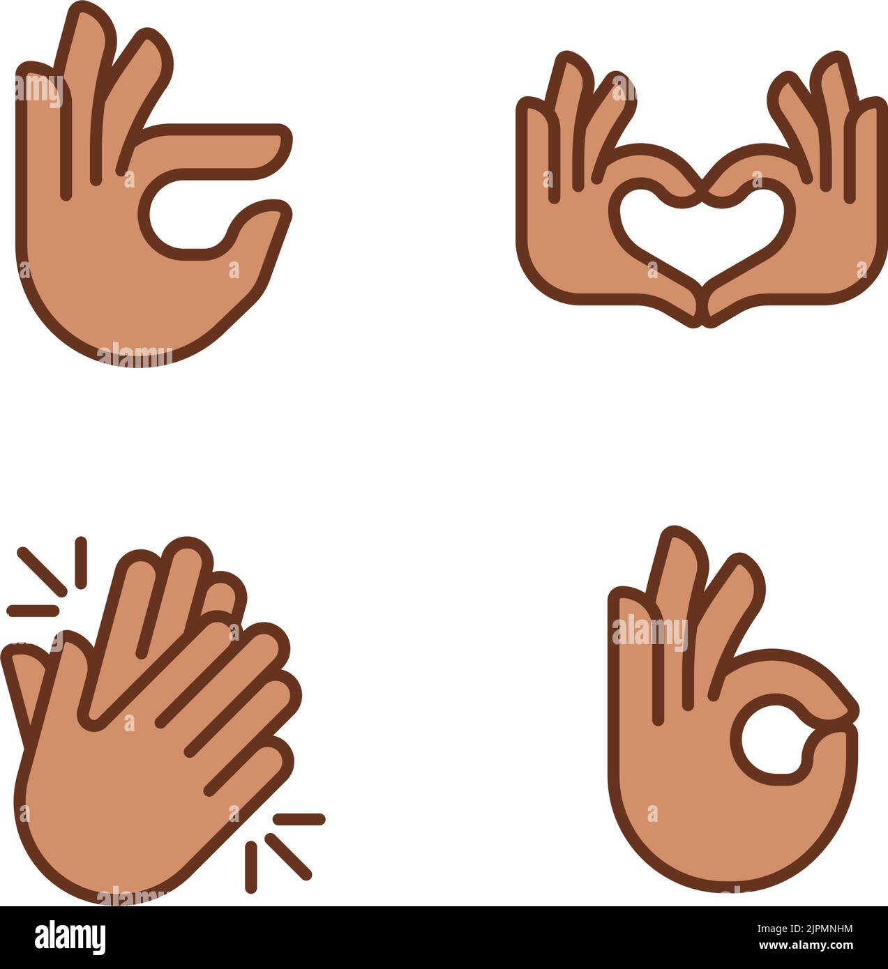 Body language signals pixel perfect RGB color icons set Stock Vector ...