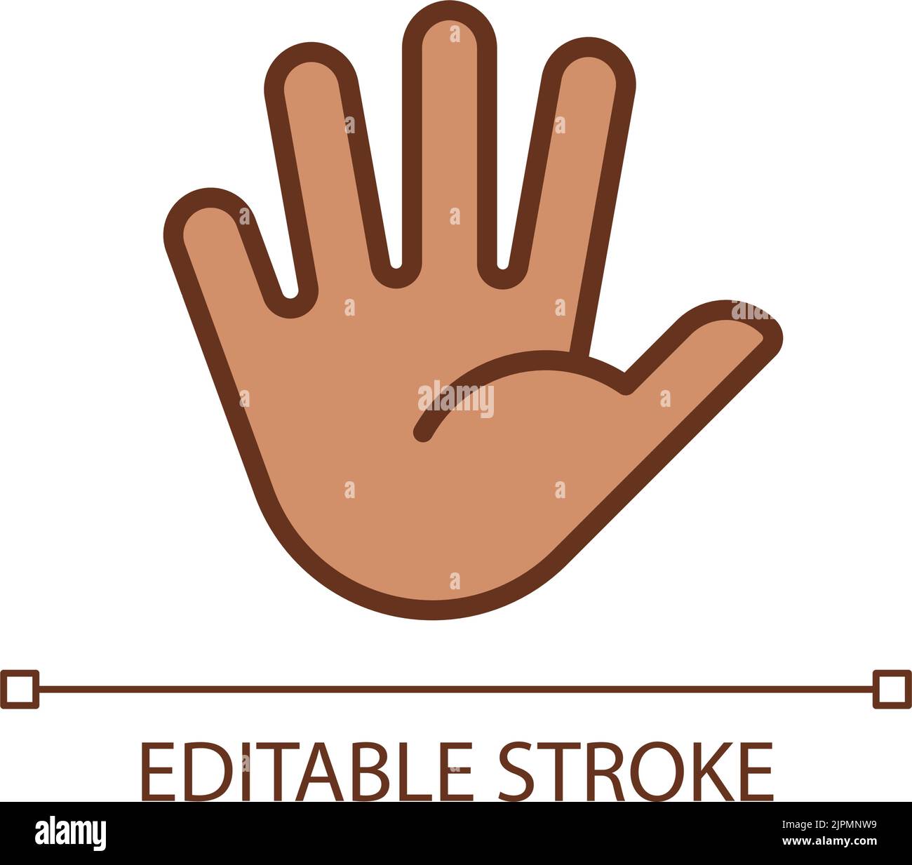 Hand with splayed fingers pixel perfect RGB color icon Stock Vector ...