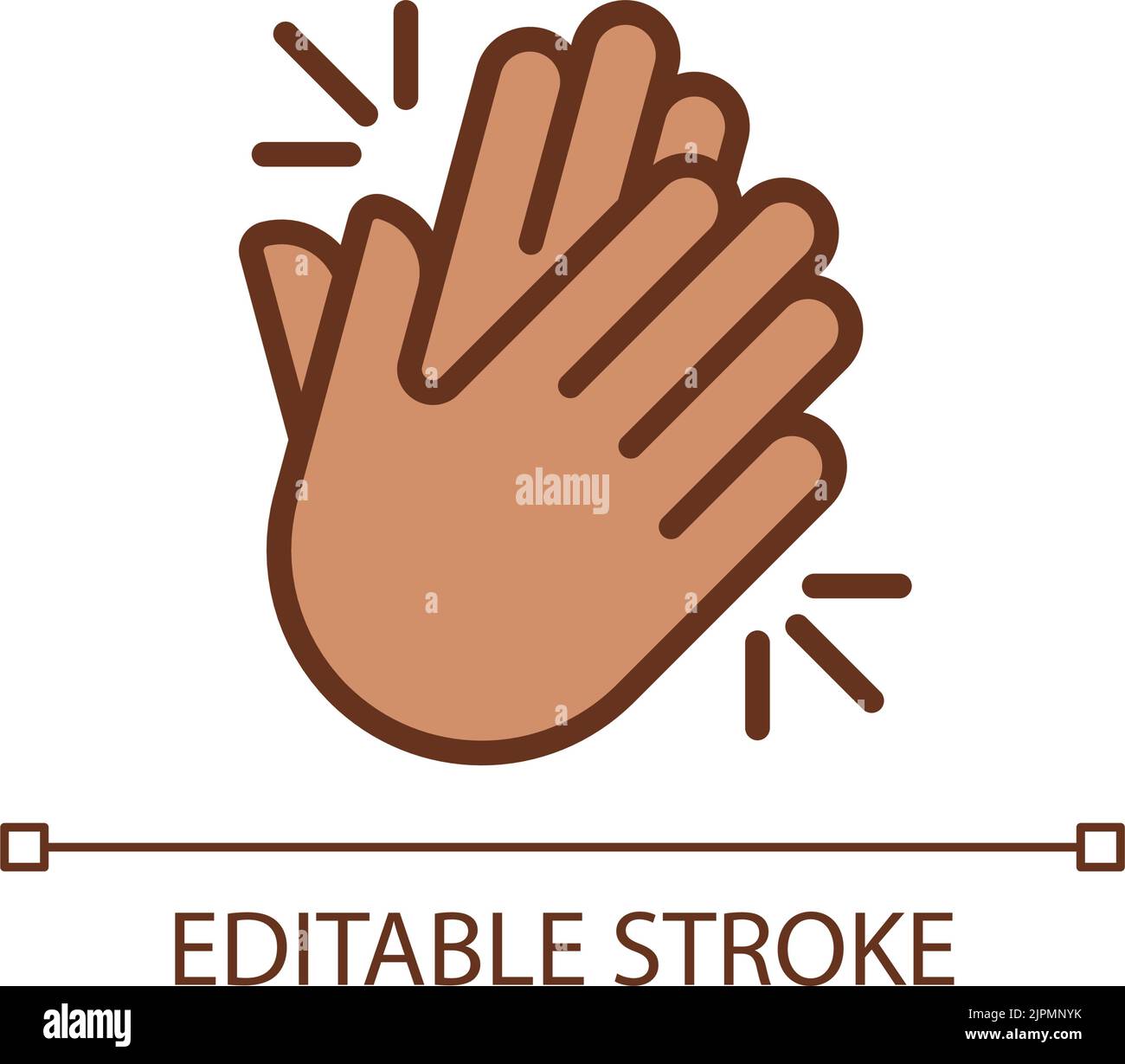 Clapping hands pixel perfect RGB color icon Stock Vector Image & Art ...