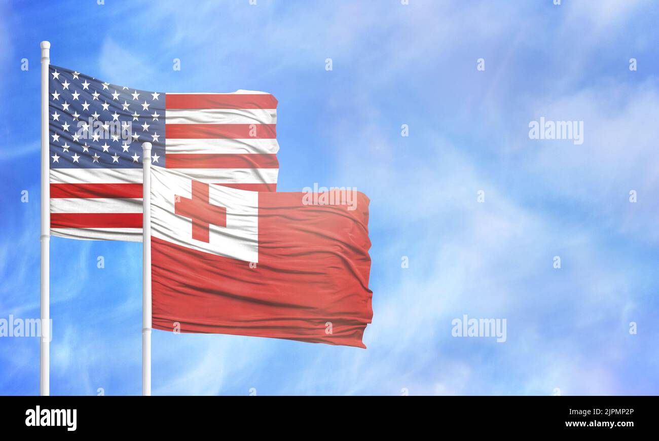 Flag tonga flagpole waving hi-res stock photography and images - Alamy