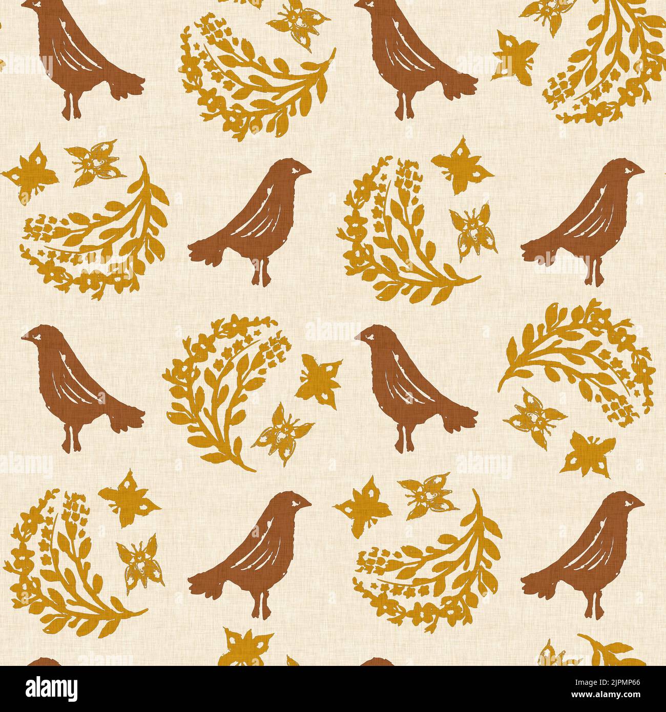 Gender neutral bird in sky seamless raster background. Simple whimsical ...