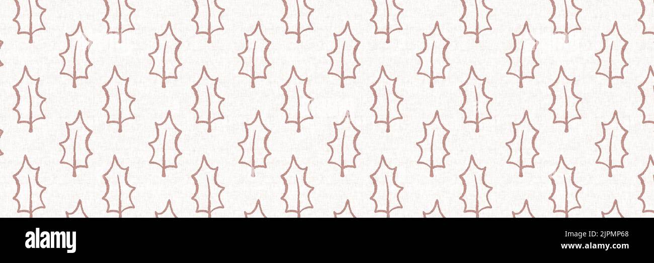 Gender neutral foliage leaf seamless raster border. Simple whimsical 2 ...