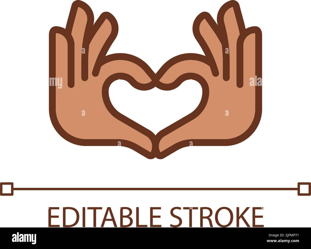Hands heart gesture pixel perfect RGB color icon Stock Vector Image ...