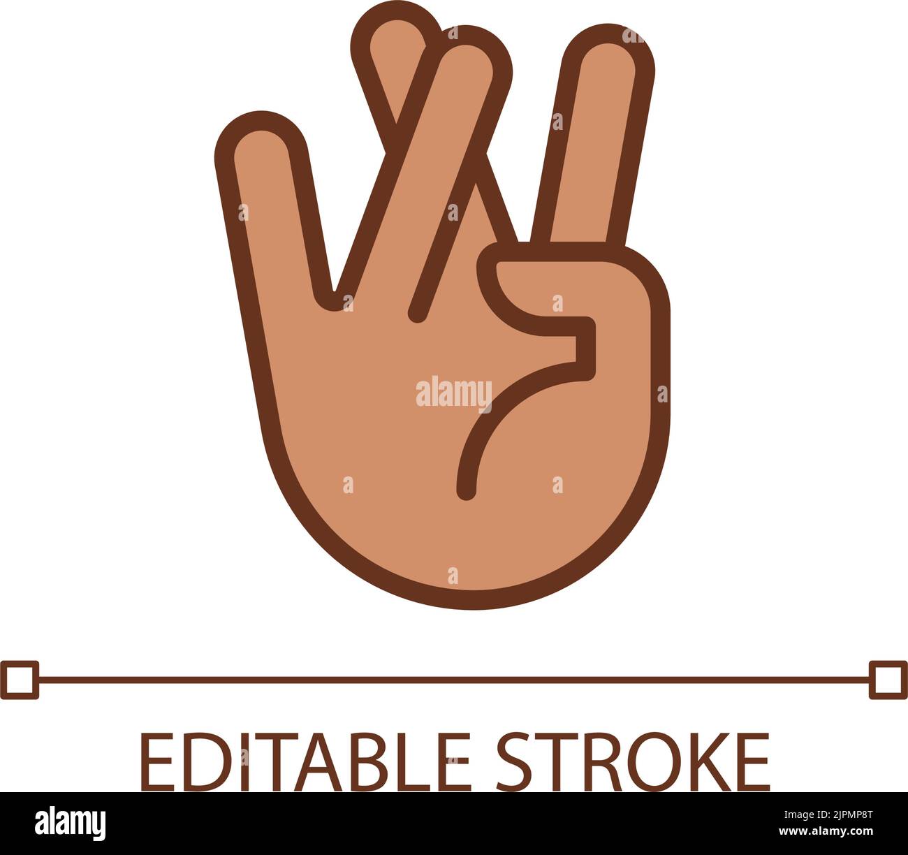 Praying for good luck pixel perfect RGB color icon Stock Vector Image ...