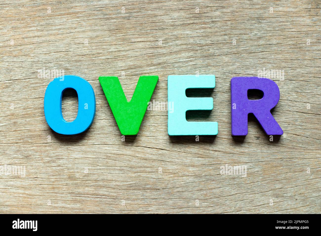 Color alphabet letter in word over on wood background Stock Photo - Alamy