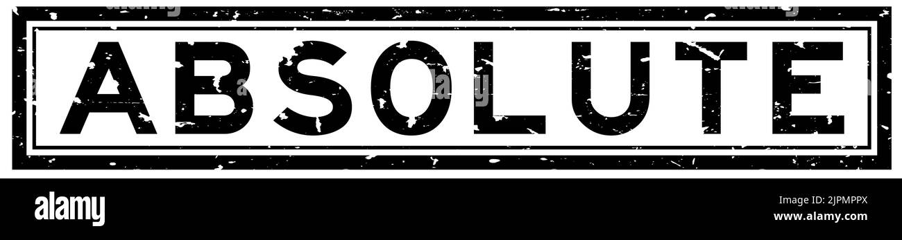 Grunge black absolute word square rubber seal stamp on white background ...