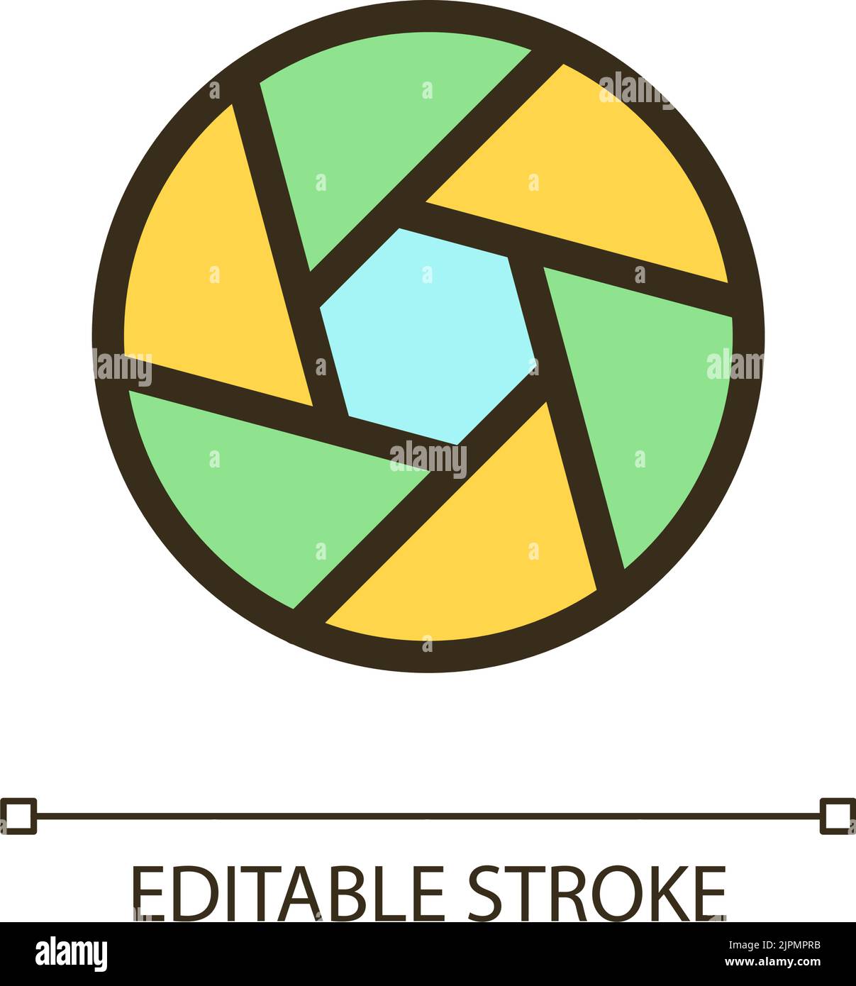 Camera diaphragm pixel perfect RGB color ui icon Stock Vector Image ...