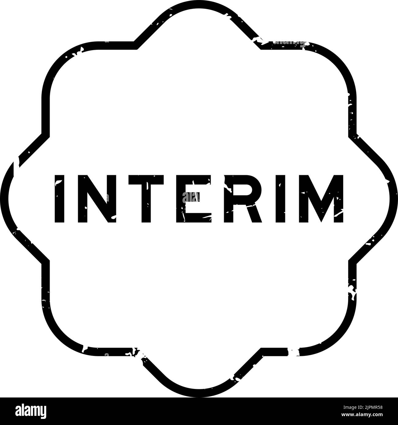 Grunge black interim word rubber seal stamp on white background Stock ...