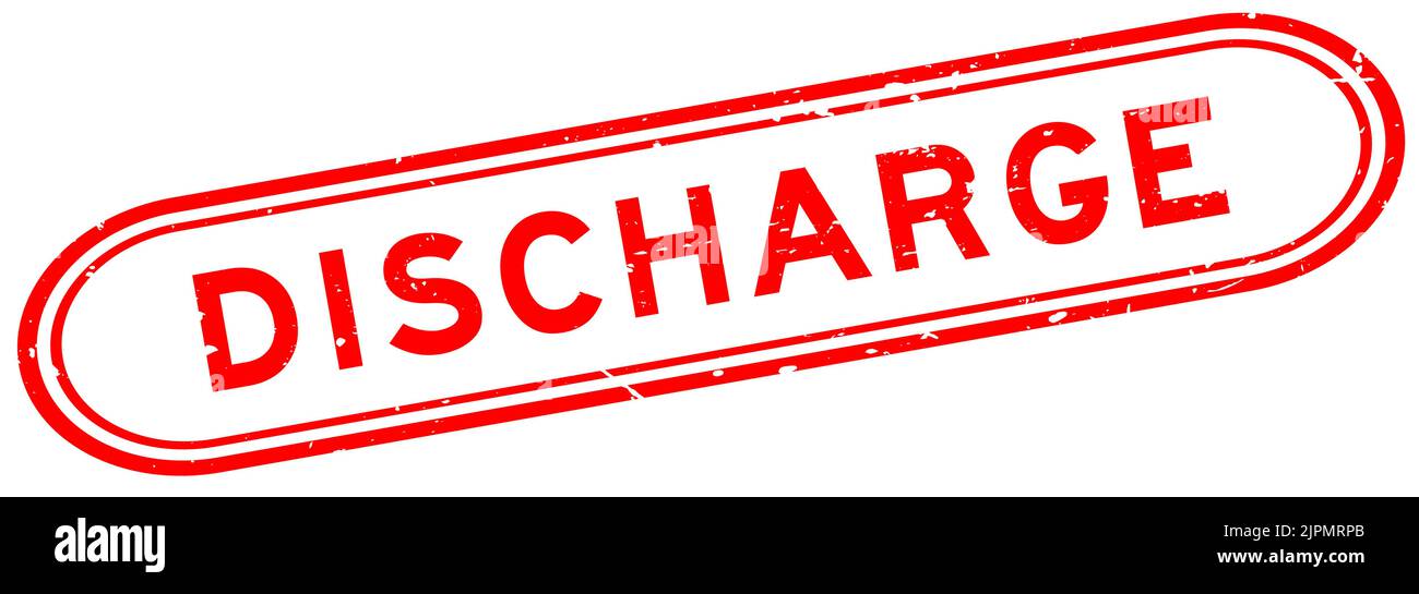 Grunge red discharge word rubber seal stamp on white background Stock ...