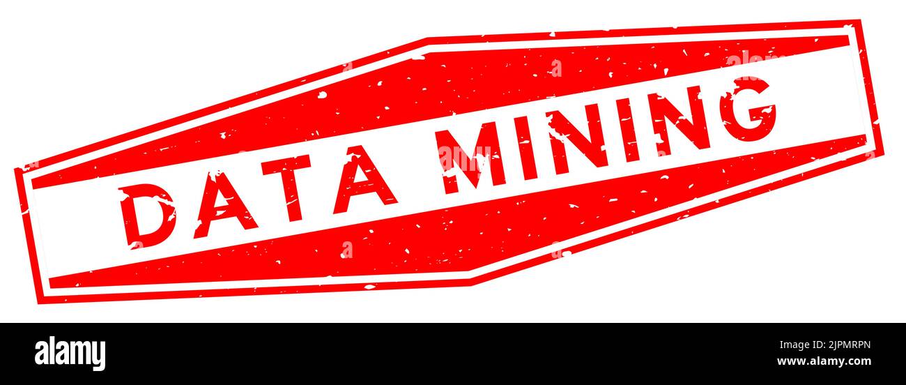 Grunge red data mining word hexagon rubber seal stamp on white background Stock Vector Image ...