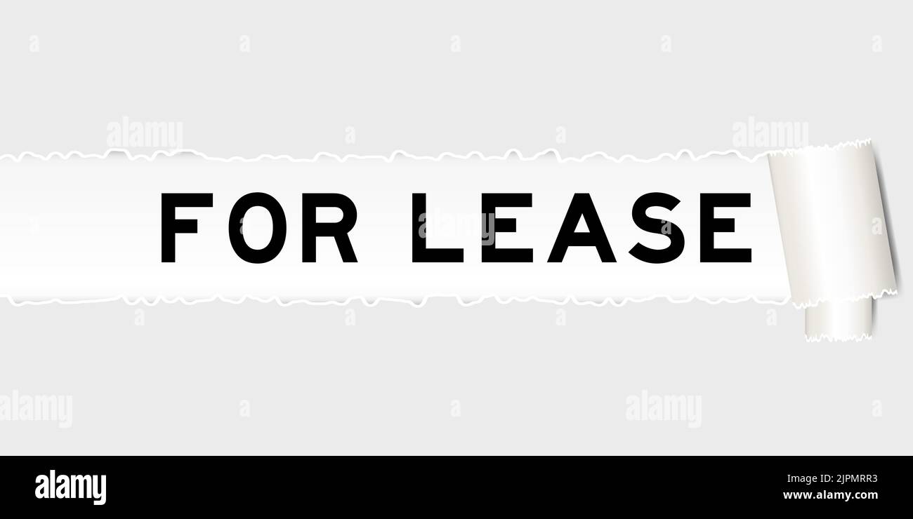 Ripped gray paper background that have word for lease under torn part ...