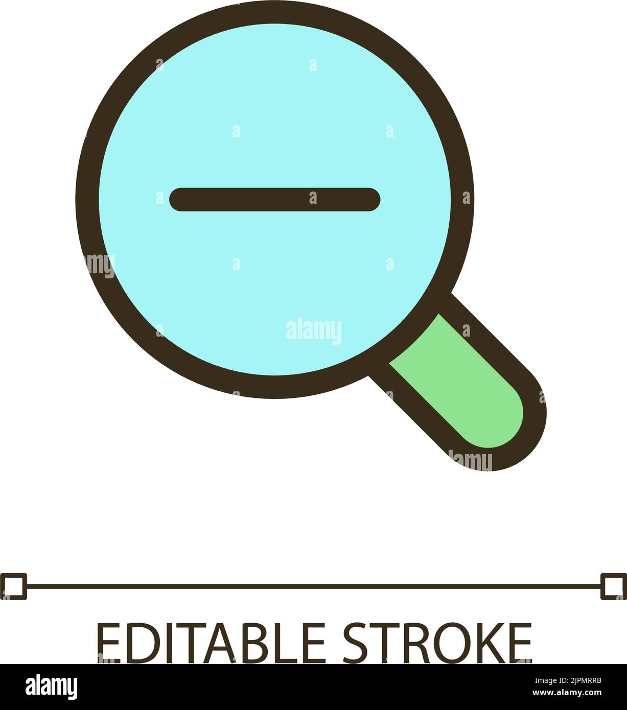 Magnifier and minus pixel perfect RGB color ui icon Stock Vector Image ...