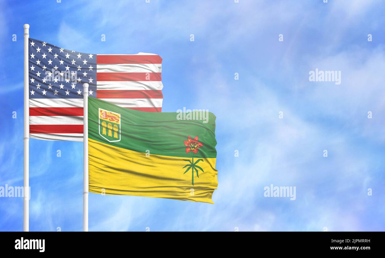 Saskatchewan flag waving flag hi-res stock photography and images - Alamy