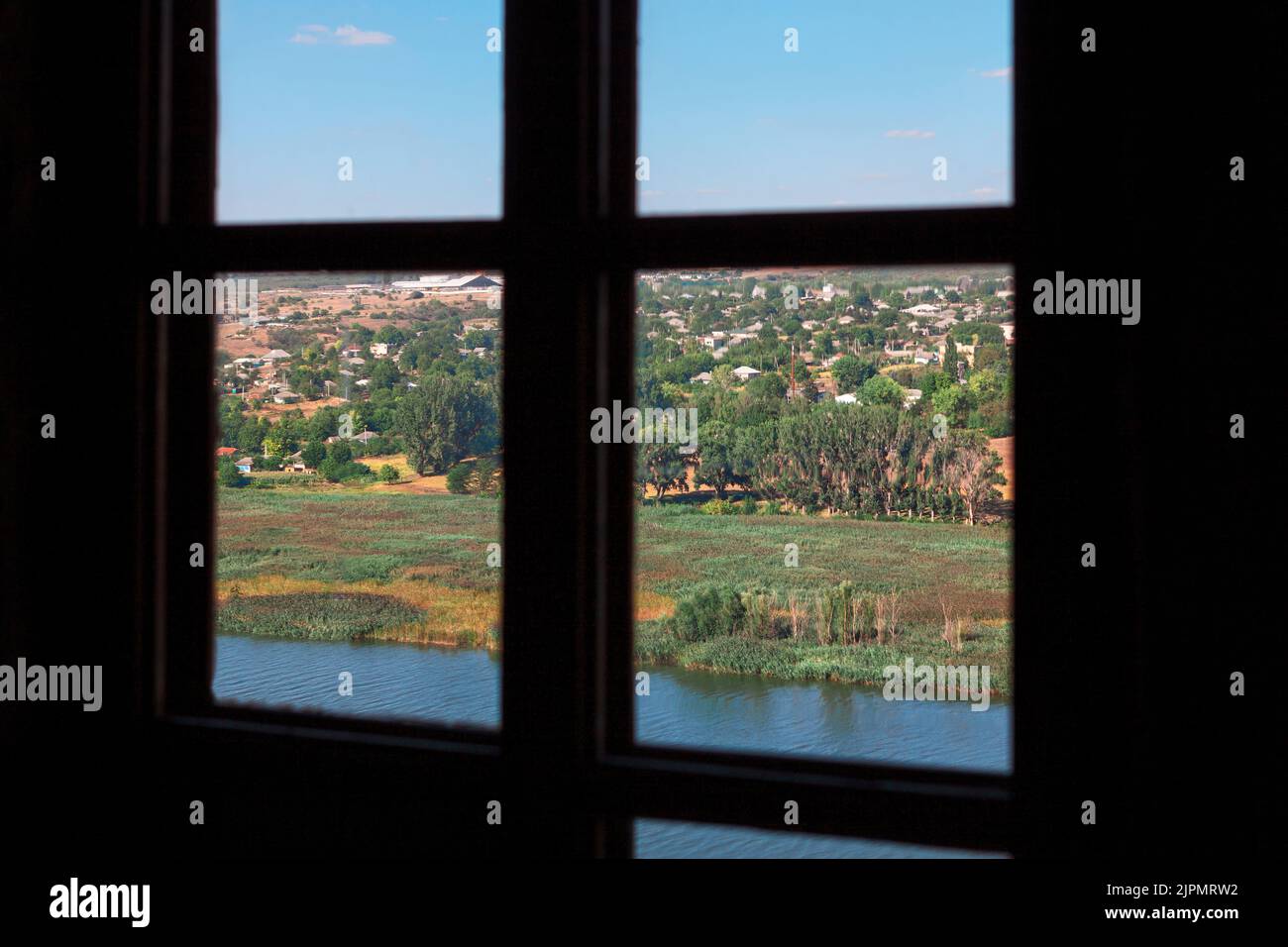 Nature view through the window . Natural view in window Stock Photo - Alamy