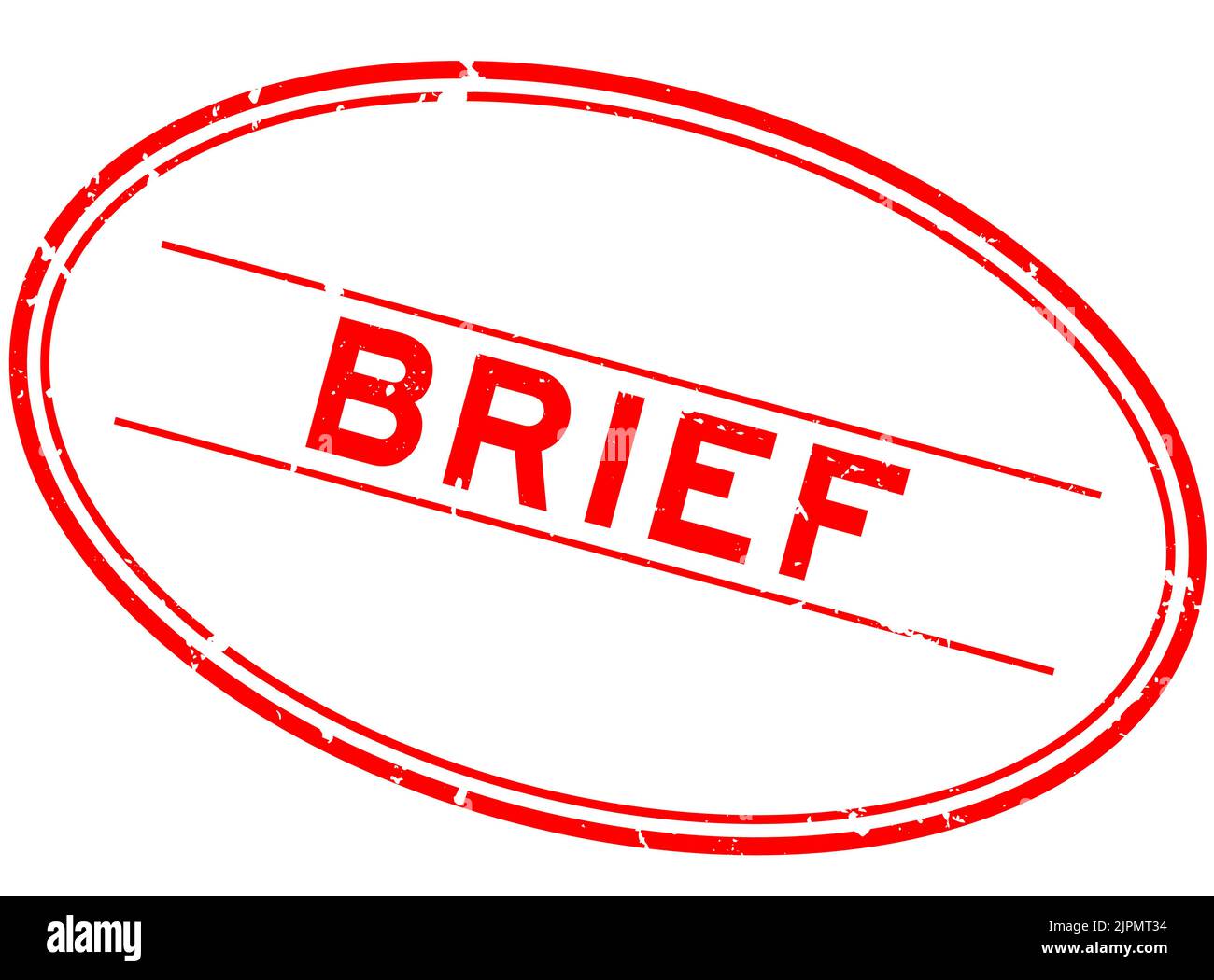 Grunge red brief word oval rubber seal stamp on white background Stock ...