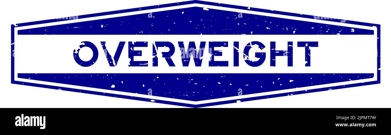 Grunge blue overweight word hexagon rubber seal stamp on white background Stock Vector Image ...