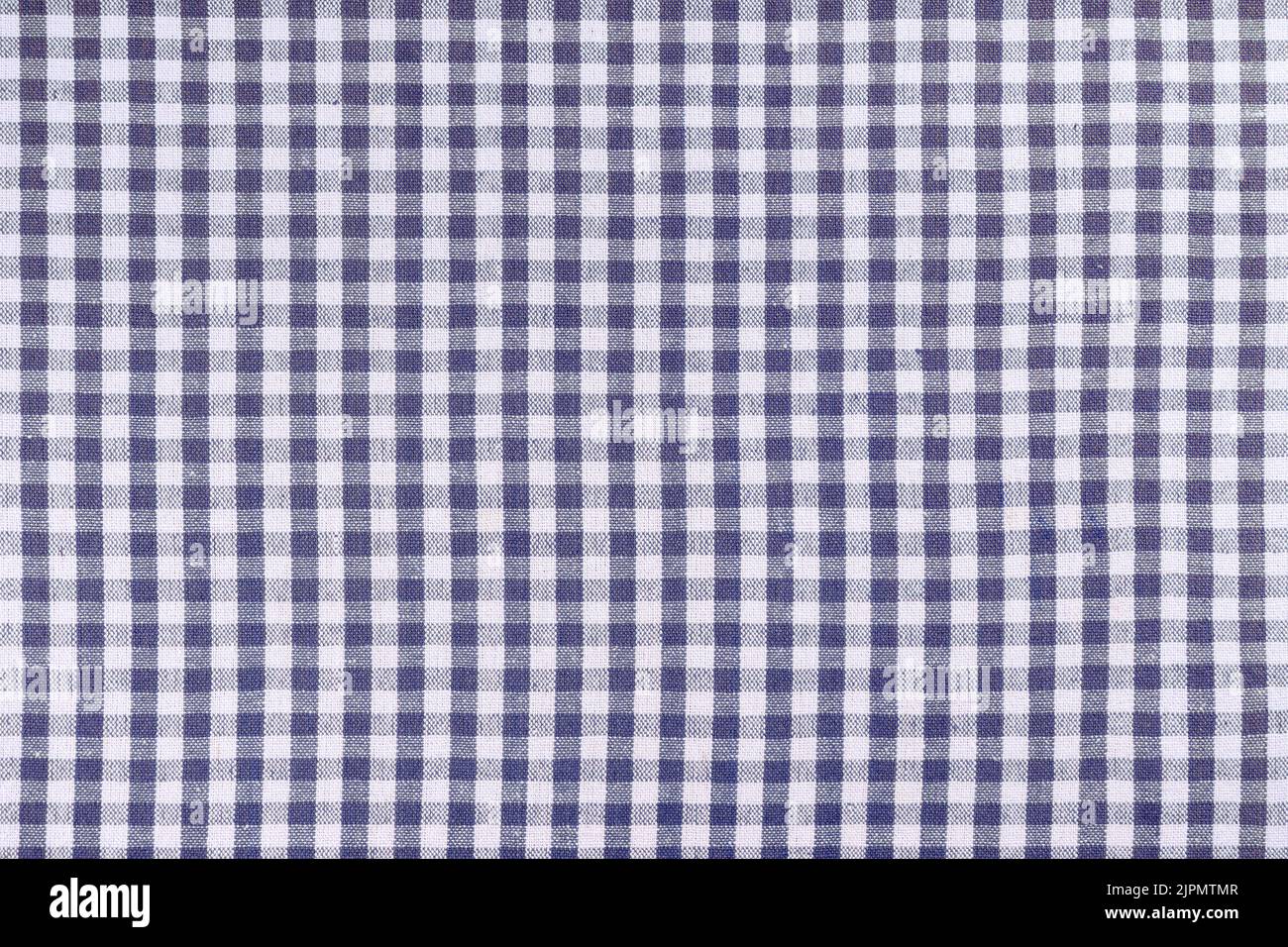 Blue classic checkered tablecloth texture, background with copy space ...