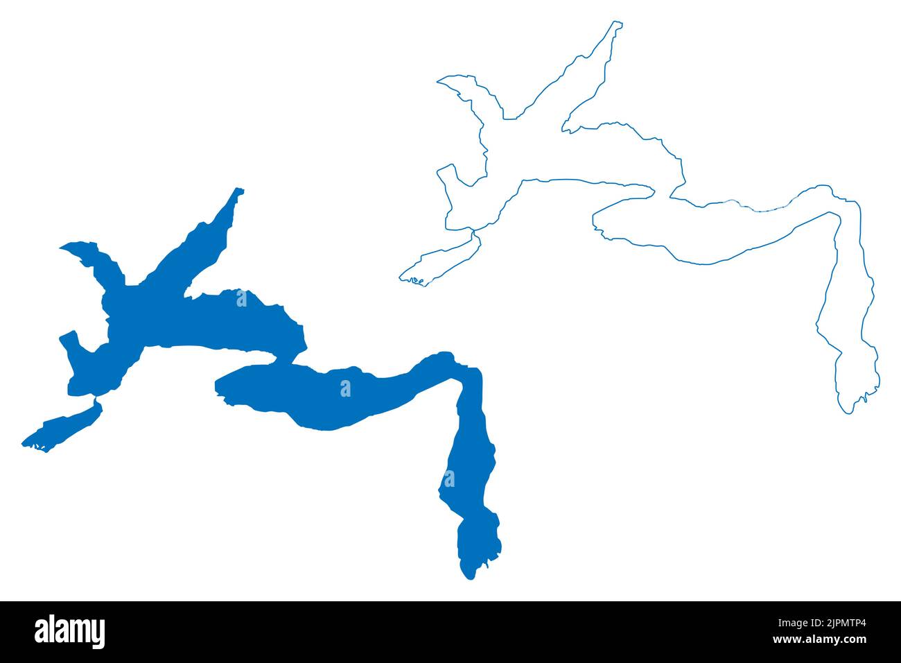 Lake Lucerne(Swiss Confederation, Switzerland) map vector illustration ...