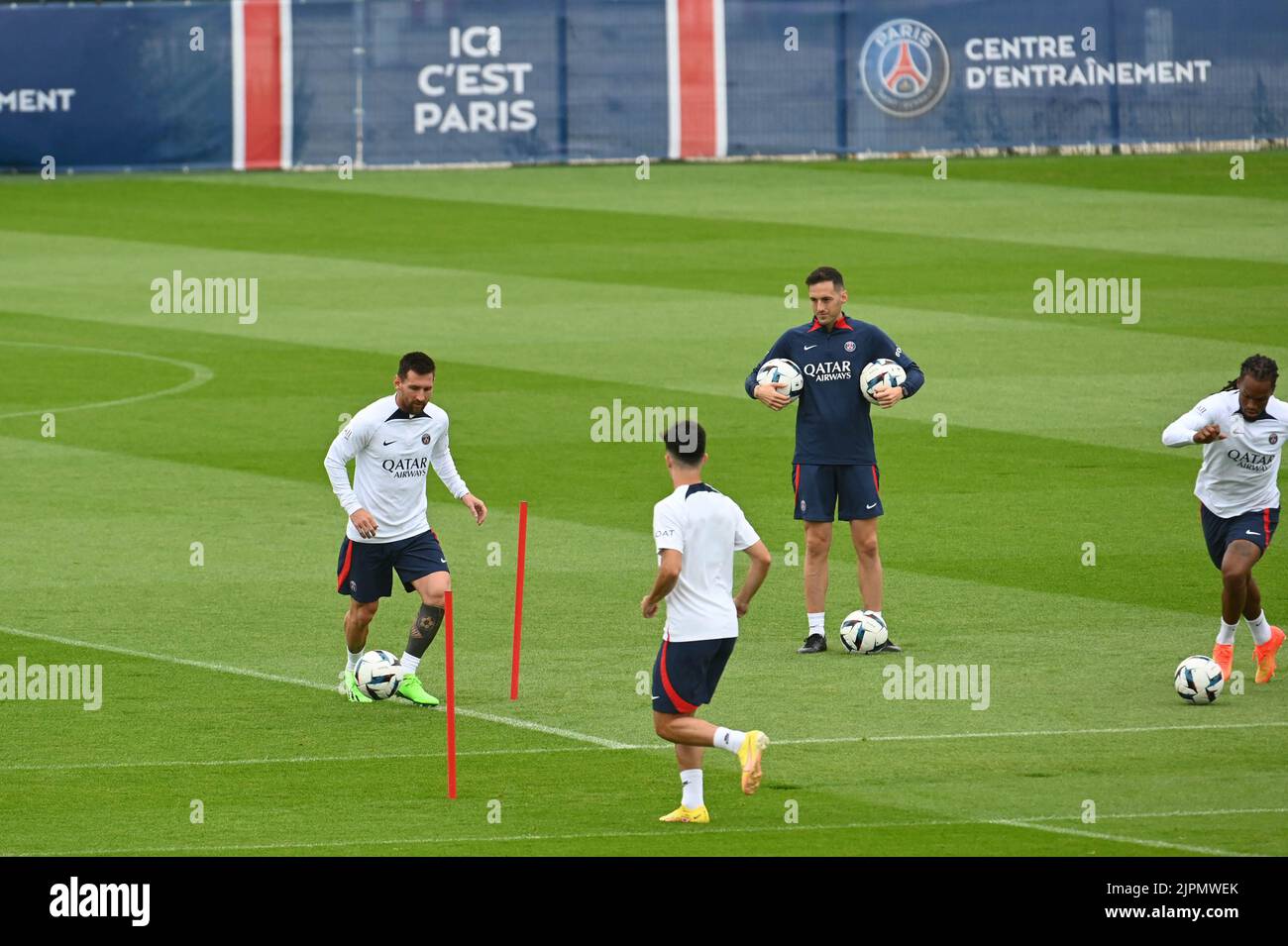 Lionel Messi during a training session at the Ooredoo center (Camps des ...