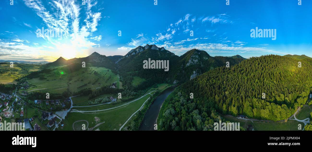 Aerial view of Trzy Korony mountain in Pieniny, Poland Stock Photo - Alamy