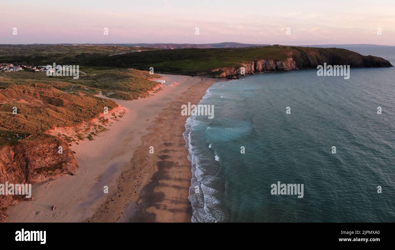 An aerial view of the seascape during a scenic sunset Stock Photo - Alamy