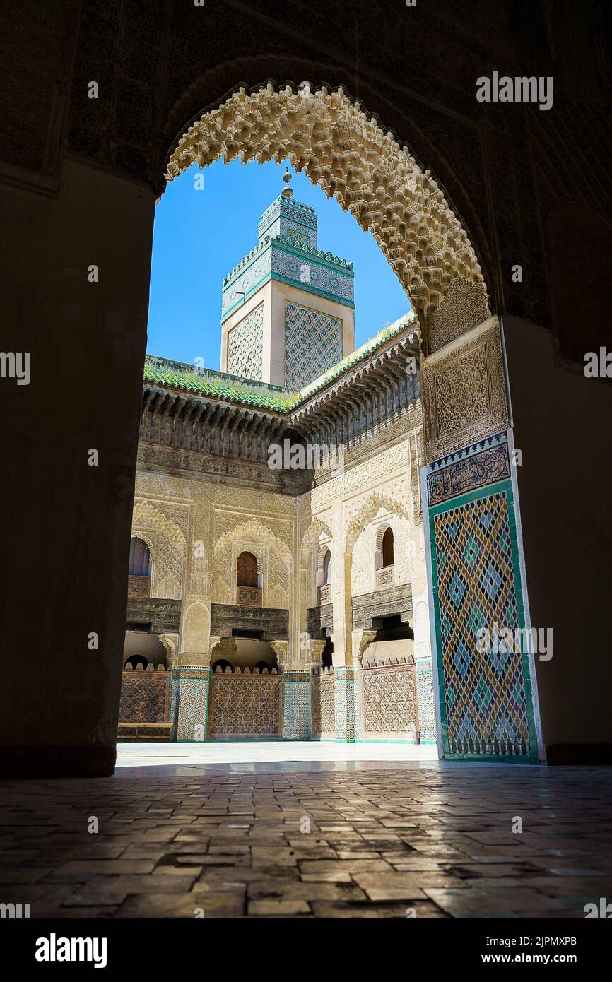 The Bou Inania Madrasa in Fez, Morocco Stock Photo - Alamy