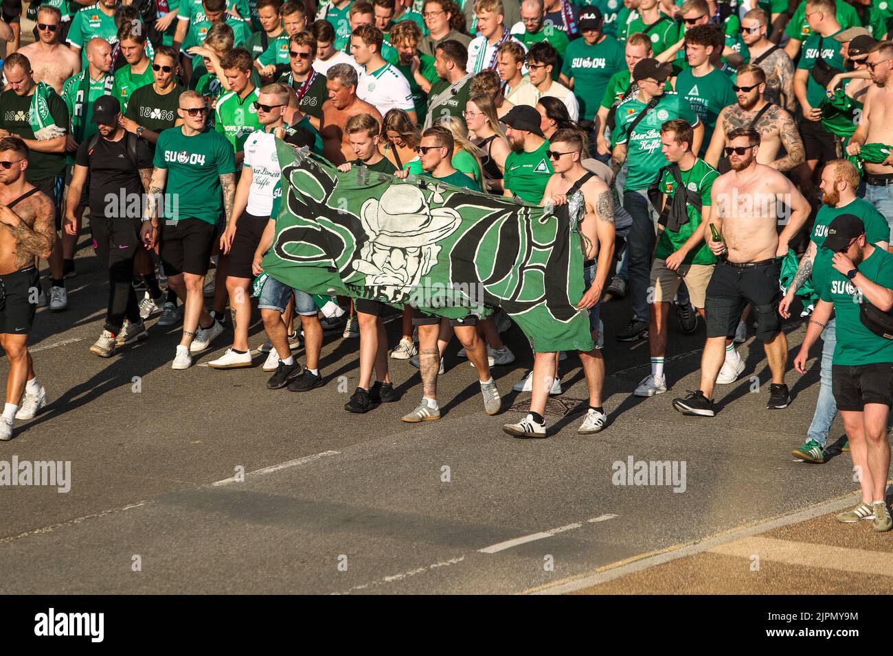 London, UK. 18th Aug, 2022. Viborg FF fans arrive before the UEFA ...