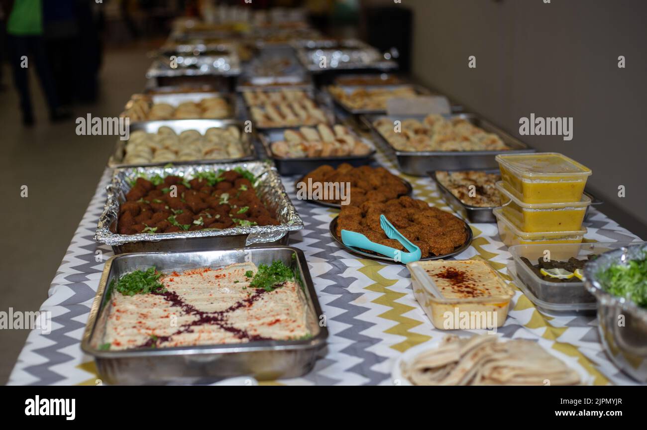 A buffet with delicious middle eastern food Stock Photo - Alamy