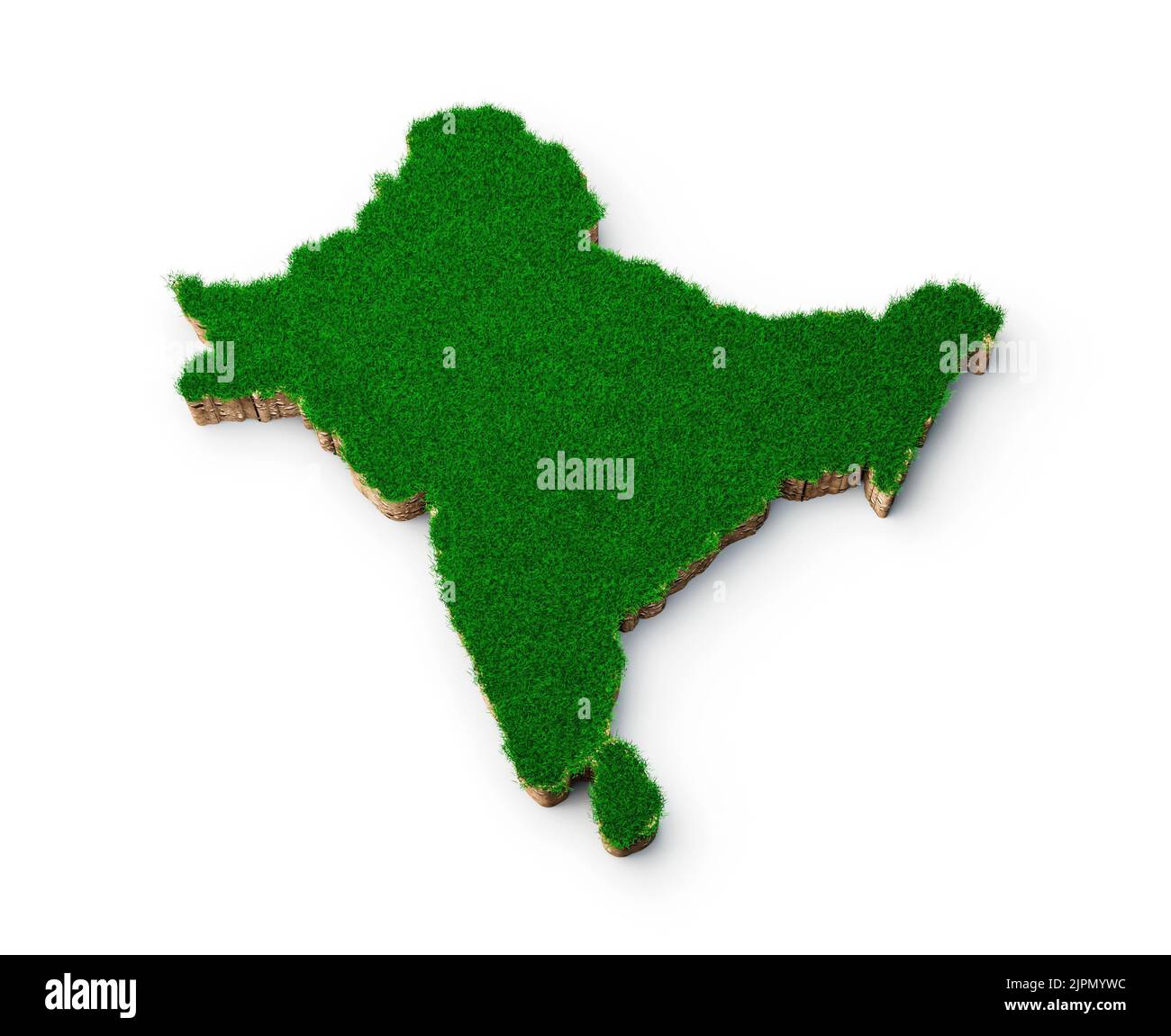 A 3d illustration of the Subcontinent Map isolated on a white ...