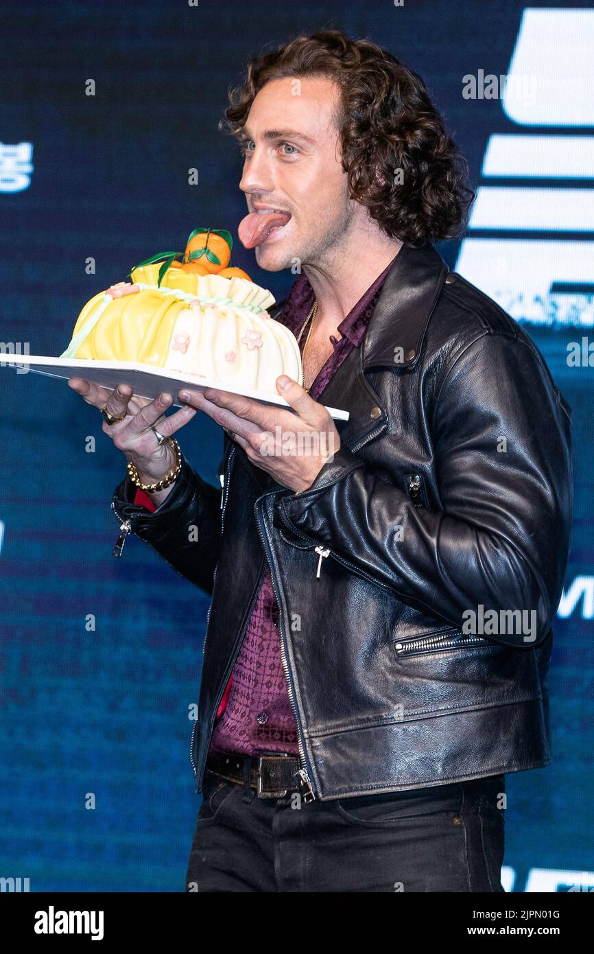 19 Aug 2022 - Seoul, South Korea : Actor Aaron Taylor-Johnson, pose for photos during a press ...