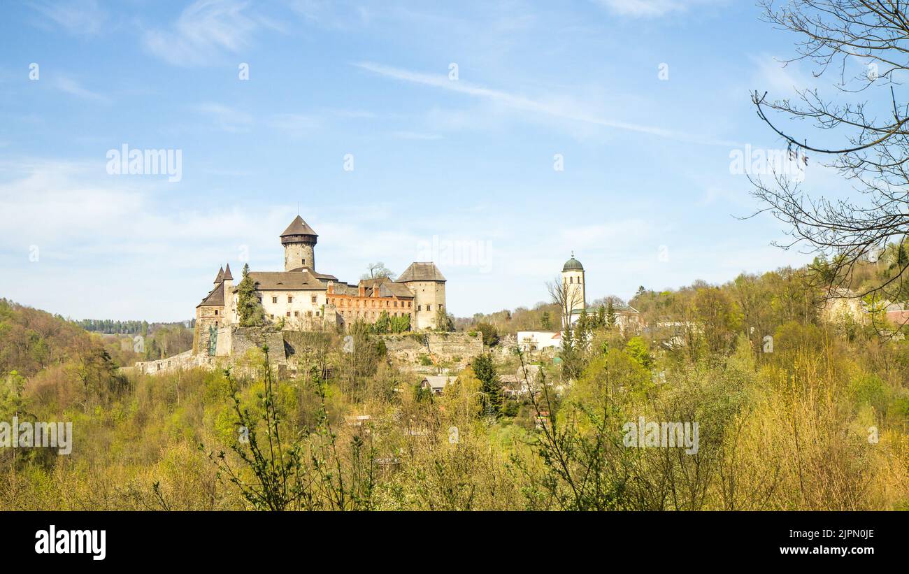 Beautiful panoramic view of Sovinec, castle in the Moravian-Silesian ...