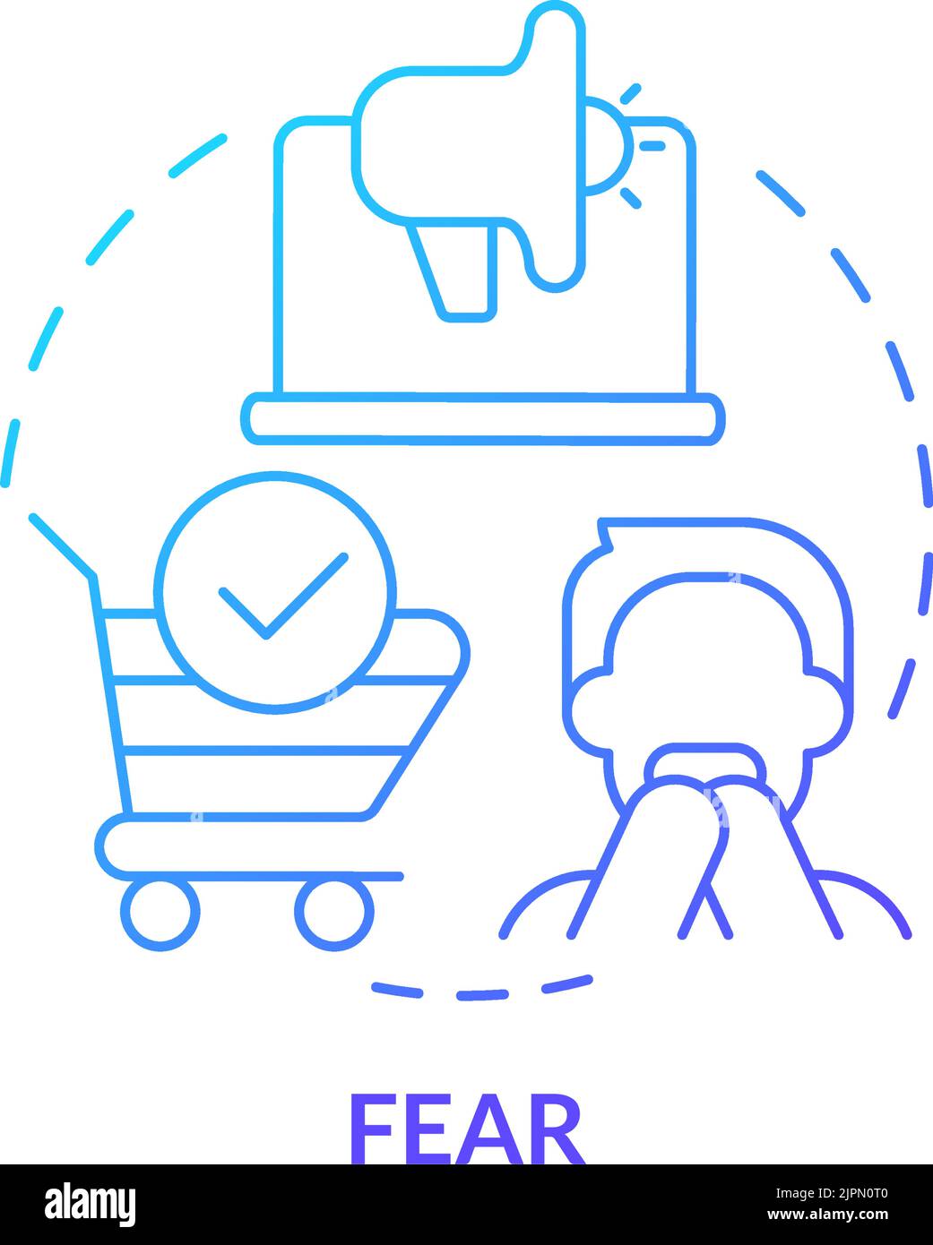 Fear blue gradient concept icon Stock Vector Image & Art - Alamy