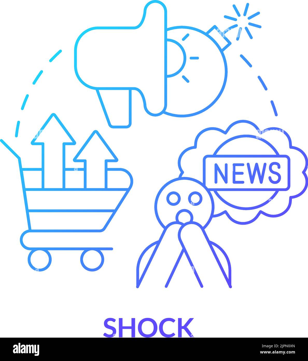 Shock blue gradient concept icon Stock Vector Image & Art - Alamy