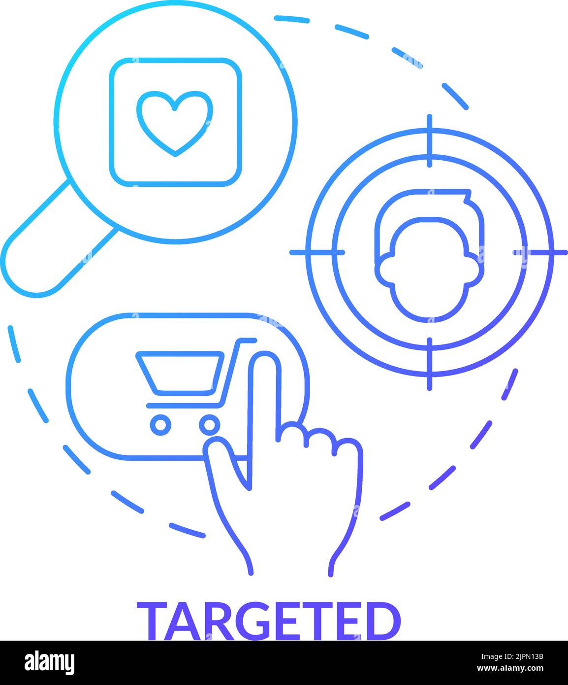 Targeted blue gradient concept icon Stock Vector Image & Art - Alamy