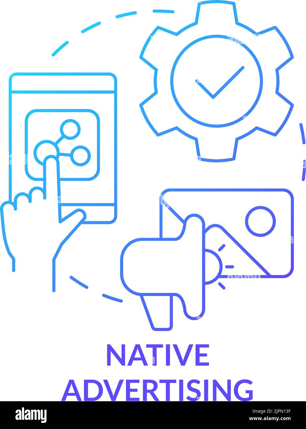 Native advertising blue gradient concept icon Stock Vector Image & Art ...